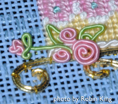 Needlepoint Study Hall: 3D Cake with DMC Embellishment - part two