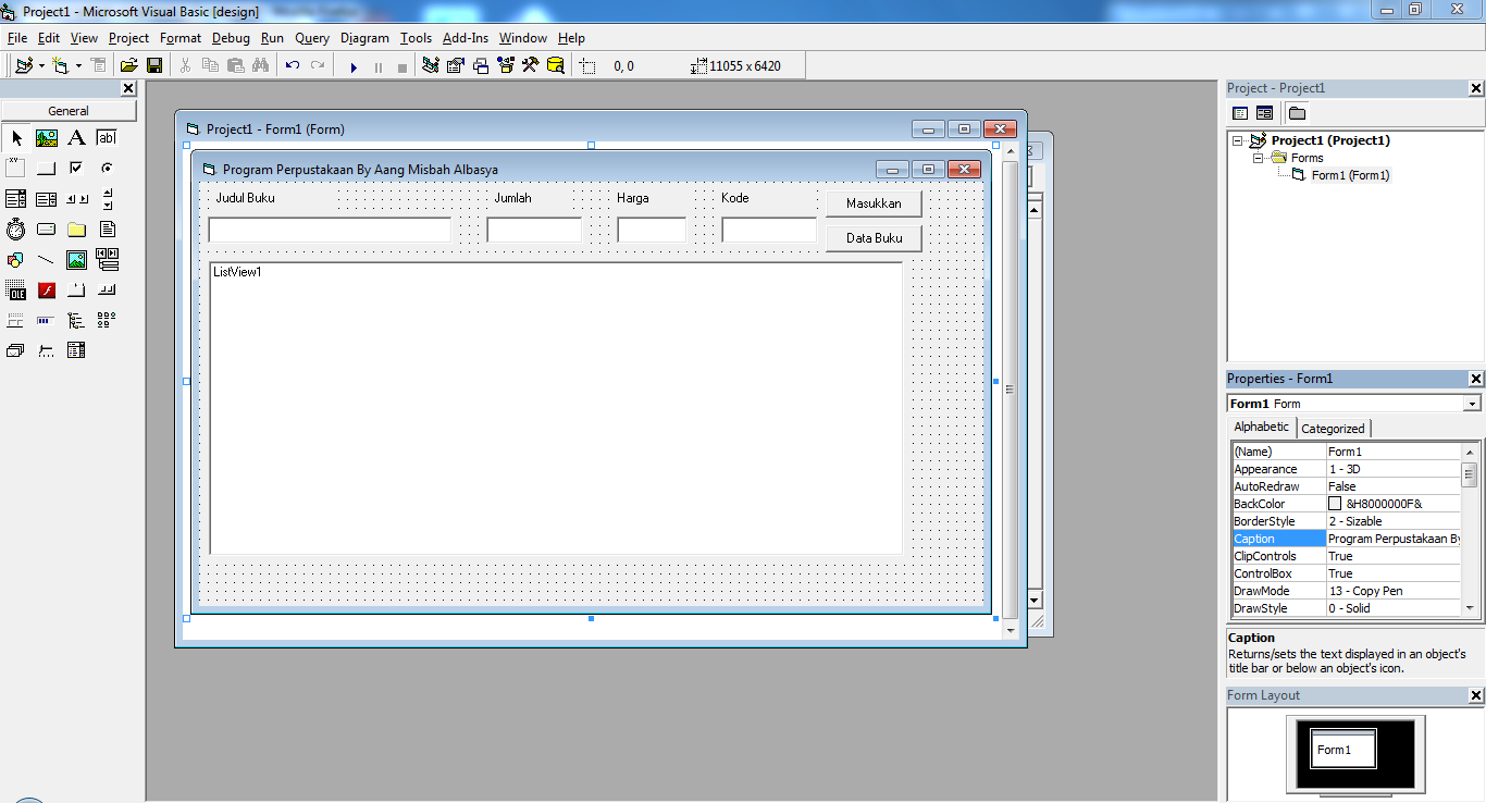 Membuat Program Perpustakaan visual basic 6 dengan microsoft access 2007 bagian pertama ...
