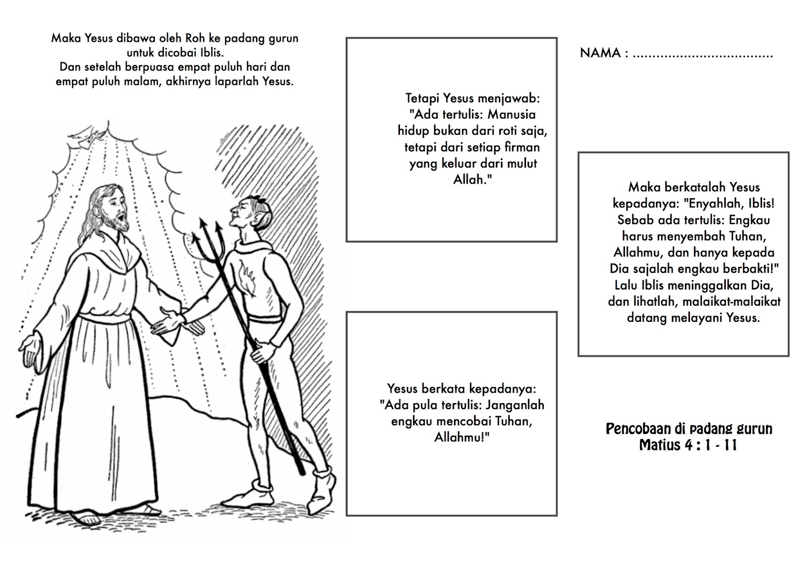 Tahun A~Hari Minggu Prapaskah I~Melawan godaan setan~Matius 4:1-11