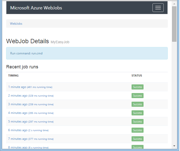 Azure Web Jobs in Source Code