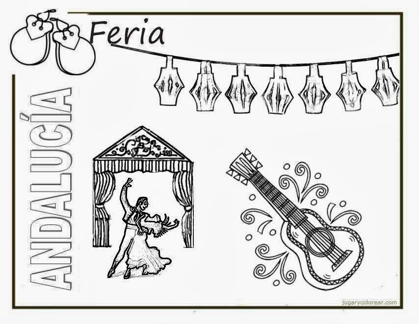 Dibujos para colorear Feria de Abril - Colorear dibujos infantiles