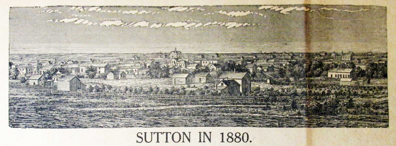 Sutton Nebraska Museum: A view of Sutton - 1880