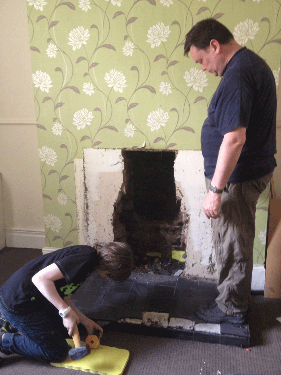 Corbels and Newel Posts: Trashing the living room