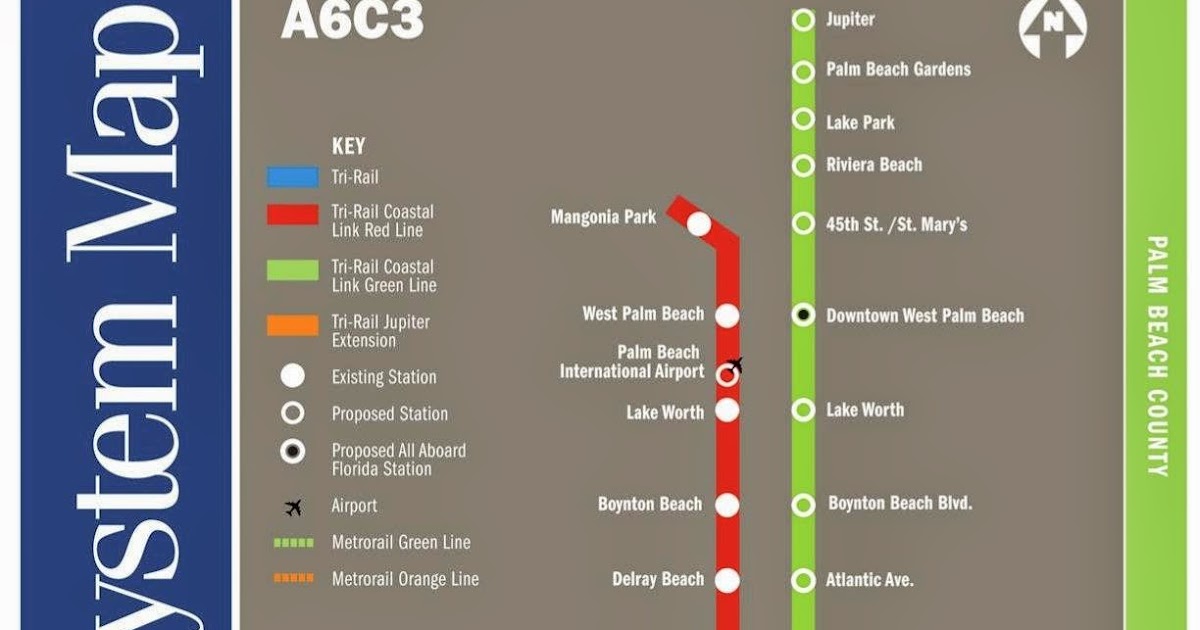 Lake Worth Beach City Limits: Proposed system map of Tri-Rail Coastal ...