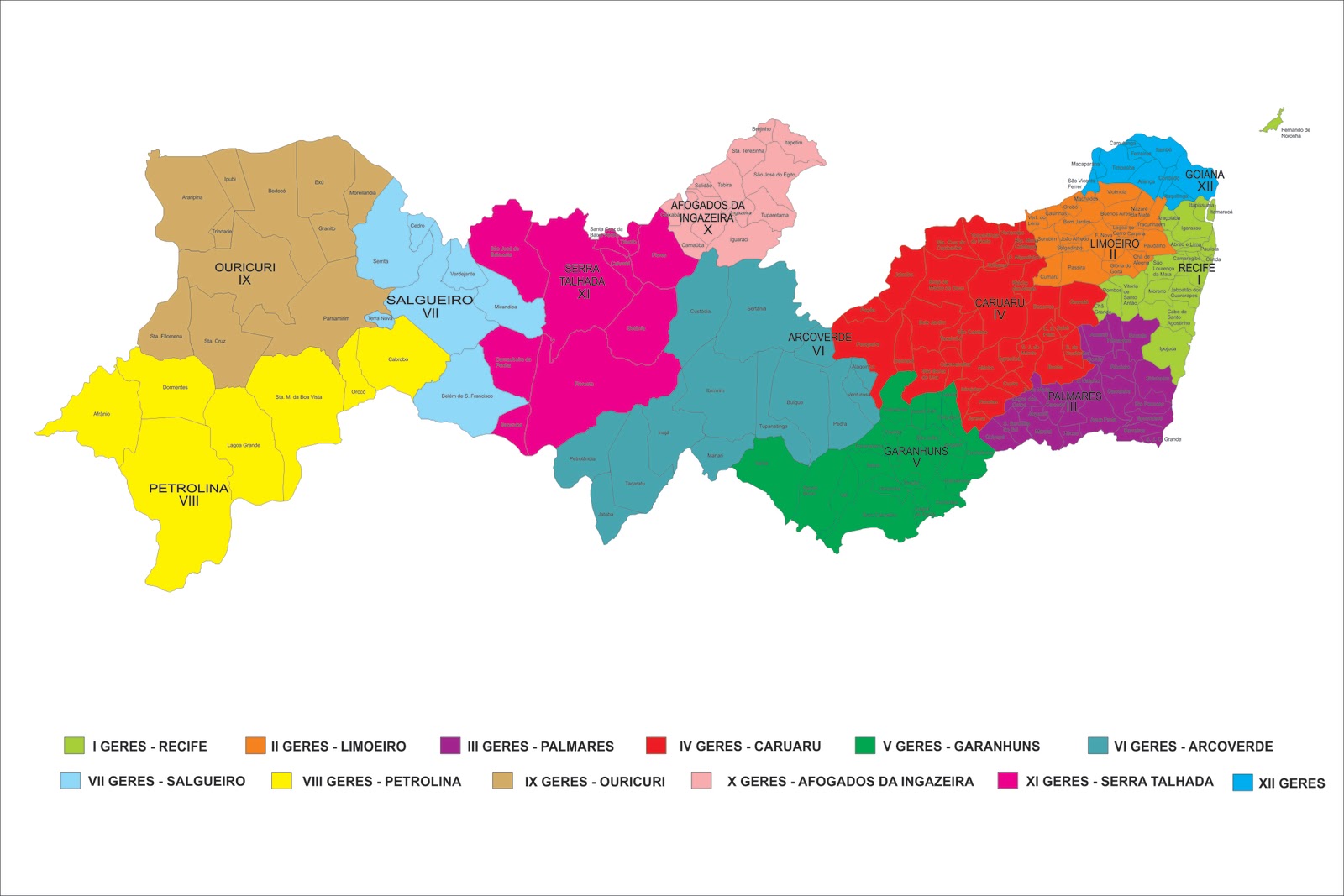 GEQAP: MAPA com as 12 Regionais de Saúde
