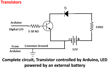 labwire: How to use Transistor switch with Arduino