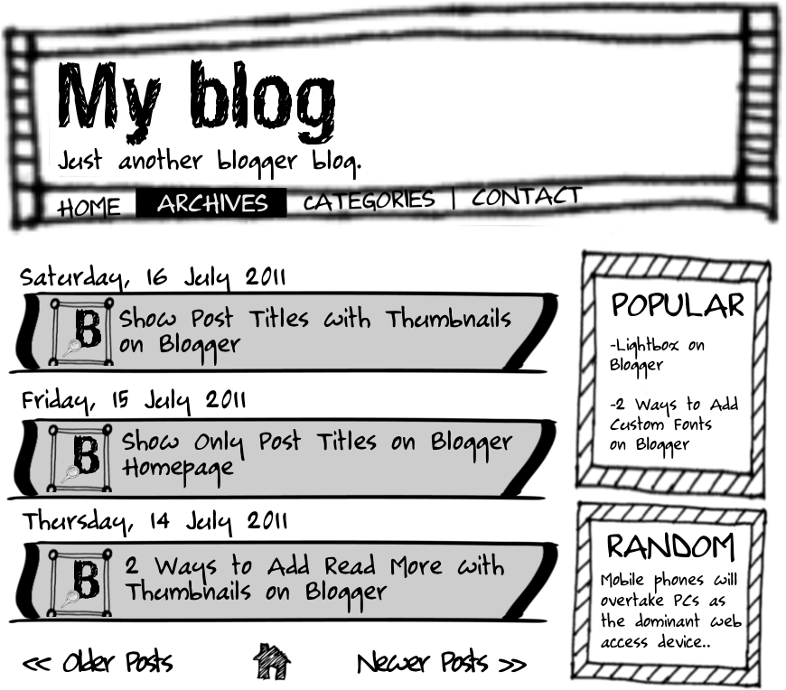 post titles with thumbnails on blogger | WEB.SILOG.