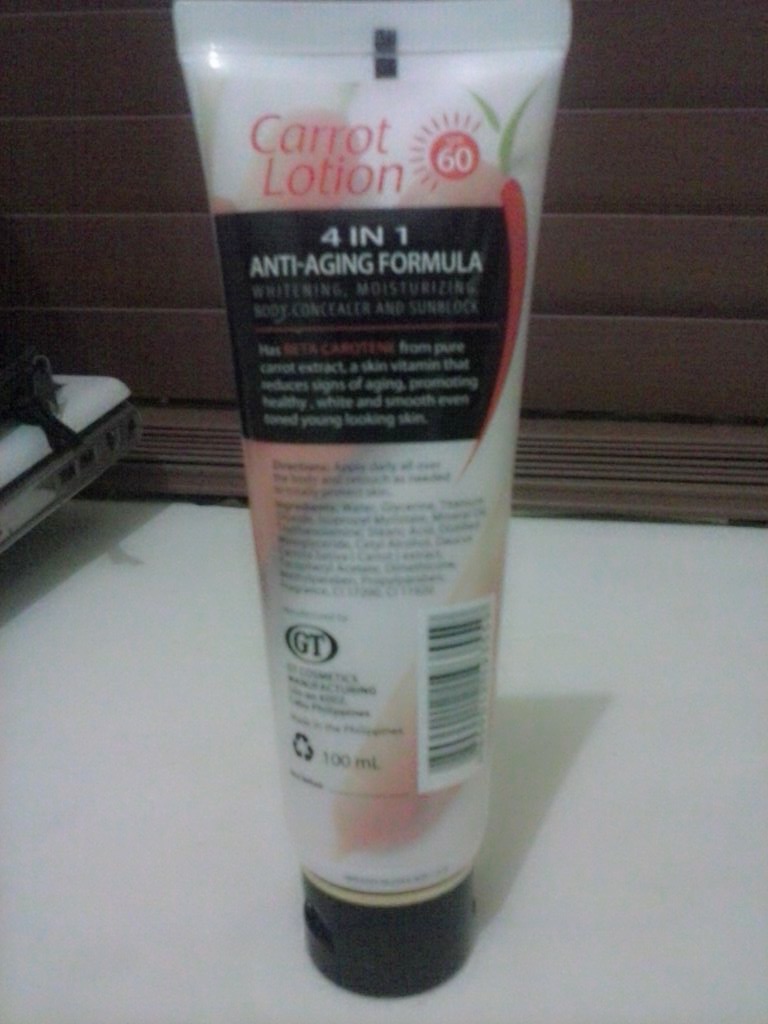 beauty me: GT Carrot lotion whitening Review