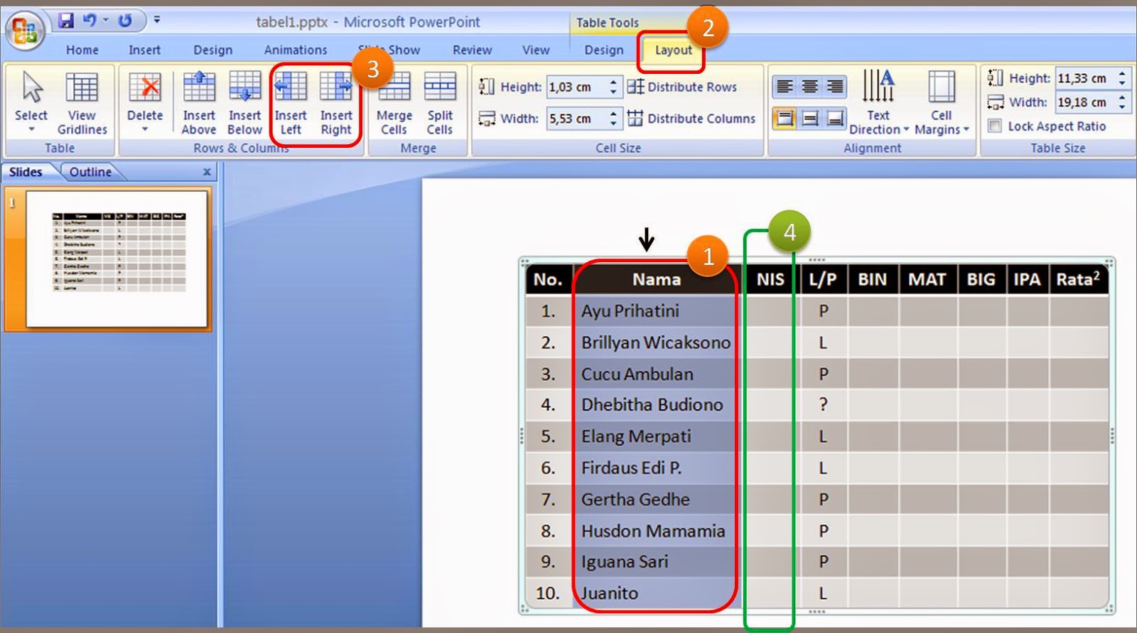 Cara Mengedit Tabel di Powerpoint | Powerpoint Interaktif