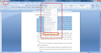 Membuat Border dan Shading di Microsoft Word 2007