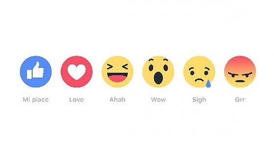 Nuove faccine di Facebook oltre al classico "mi piace"