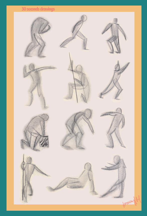 Art Blog of Jessica Jaquier: Life drawing 30 seconds pose