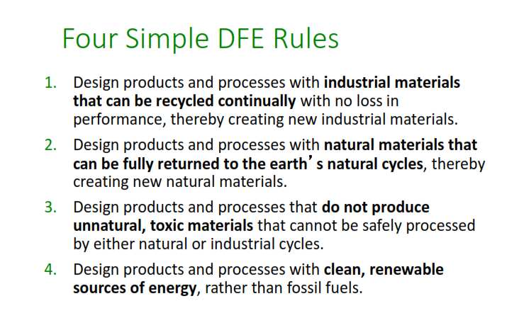 DESIGN FOR ENVIRONMENT (DFE)
