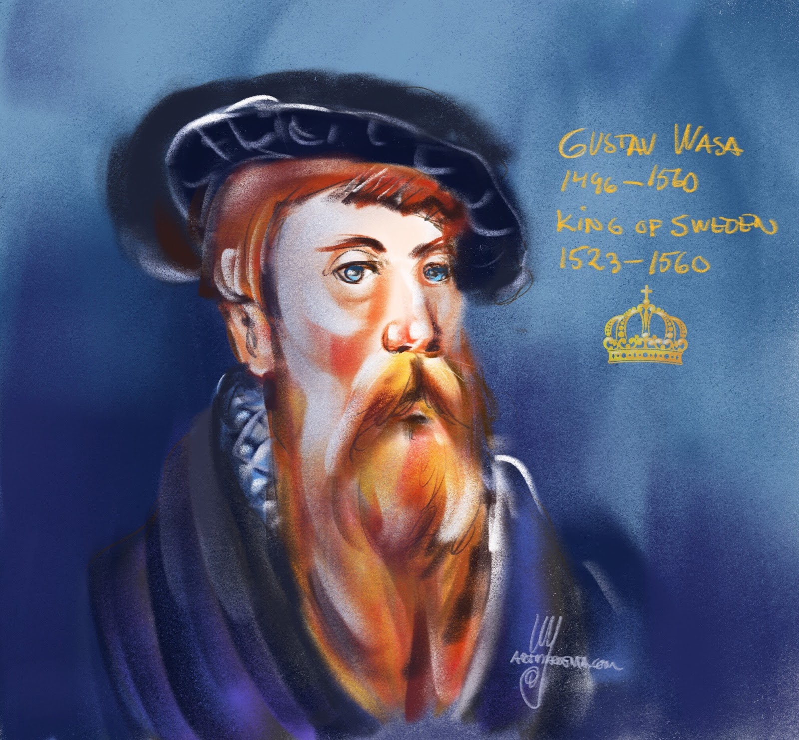 Sketchbook: Portrait sketch: Gustav Vasa