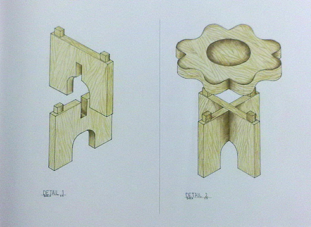 Sheila's Project: Furniture Design: Four Leaf Clover Stool