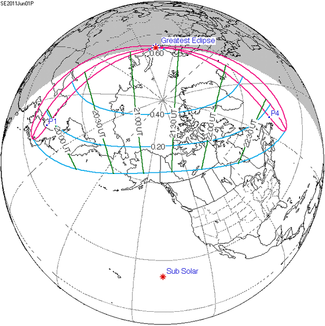 Earth and Space News: Second of Four 2011 Partial Solar Eclipses ...