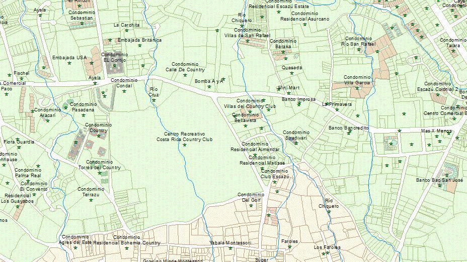 Escazu News: Mapa General del Cantón de Escazú,( Escazu Centro, San ...