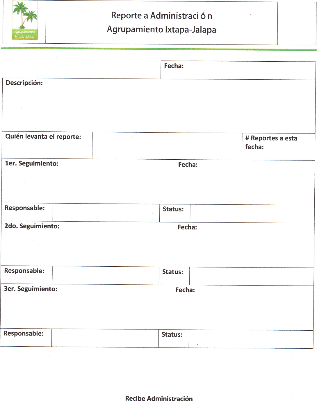 Formato de Reporte a Administración