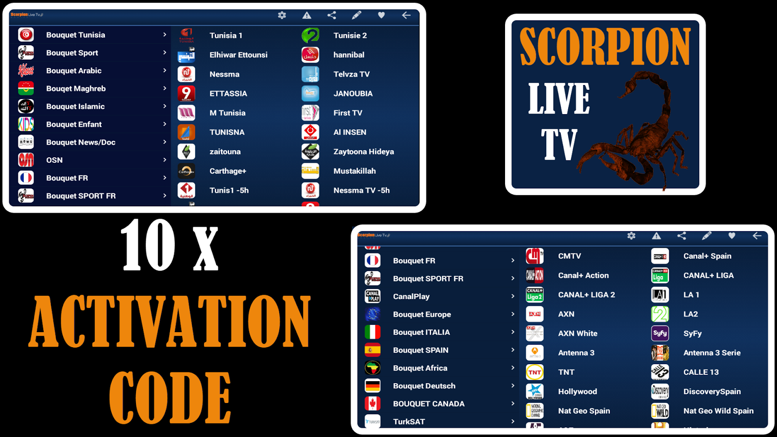 PREMIUM IPTV + MORE THAN 1300 Channels + 10 ACTIVATION CODE - IPTV DROID