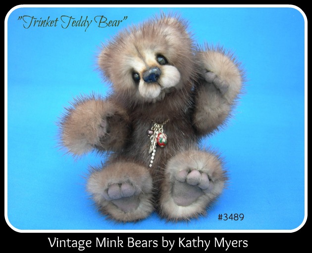 Vintage Mink Bears by Kathy Myers: Trinket Teddy Bear #3489