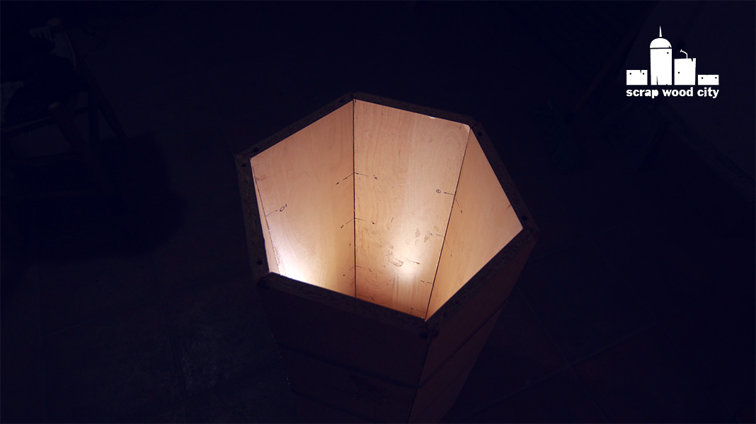 scrap wood city: DIY hexagonal waste bin