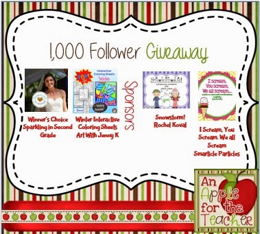 An Apple For The Teacher: 1,000 Follower Giveaway! Win a $25 TpT Gift ...