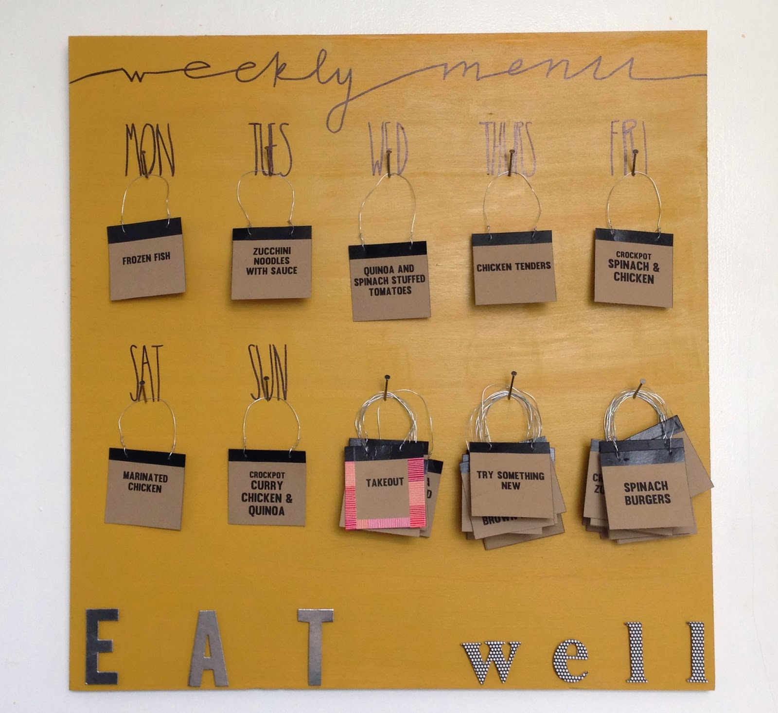 I Am Sarah's Smile: Get Organized: Weekly Menu Planner DIY