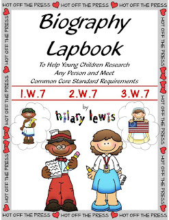Rockin' Teacher Materials: Biography Lapbook Fun-CCSS for Writing