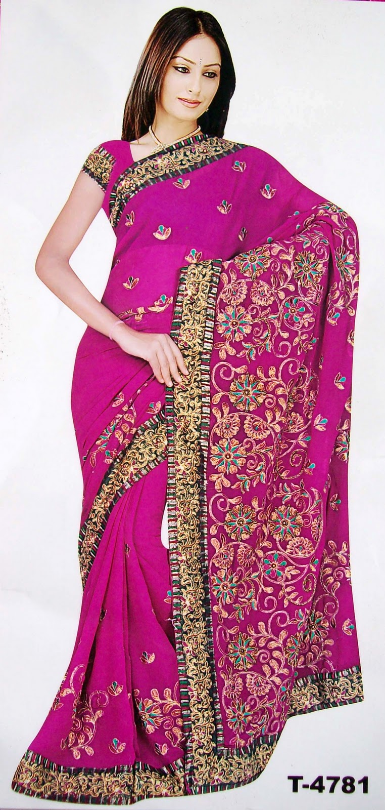 Embroidery Pink Sari