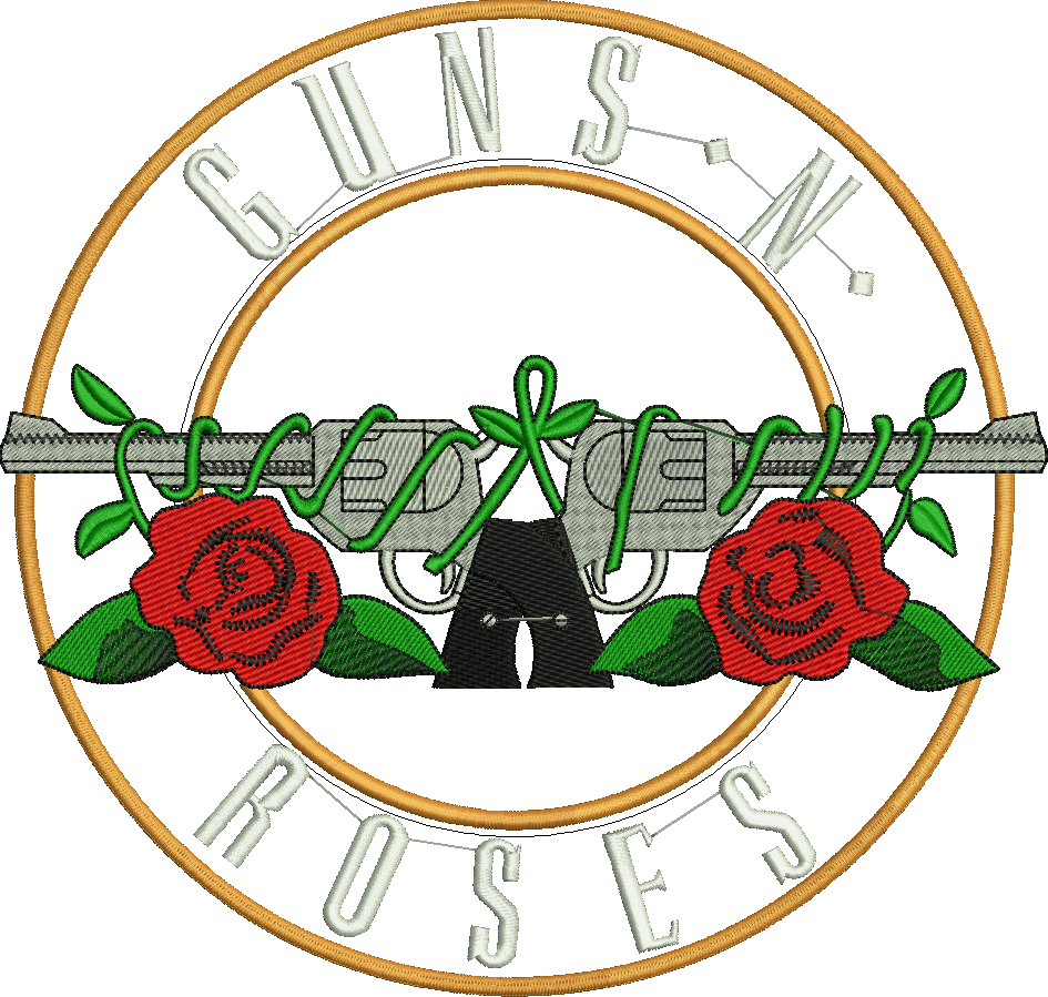 guns&roses, embroidery, bordado
