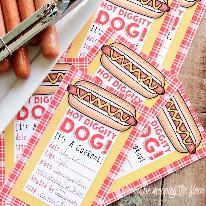 Hot Diggity Dog! Free Cookout Printables | i should be mopping the floor