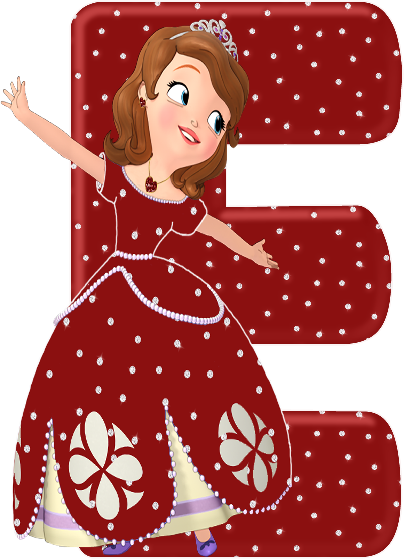 Abecedario de la Princesa Sofría en Rojo. Sofia the First Alphabet in ...