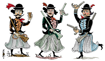 Szántói Krisztián illusztrátor: Betyárok (figuratervek)