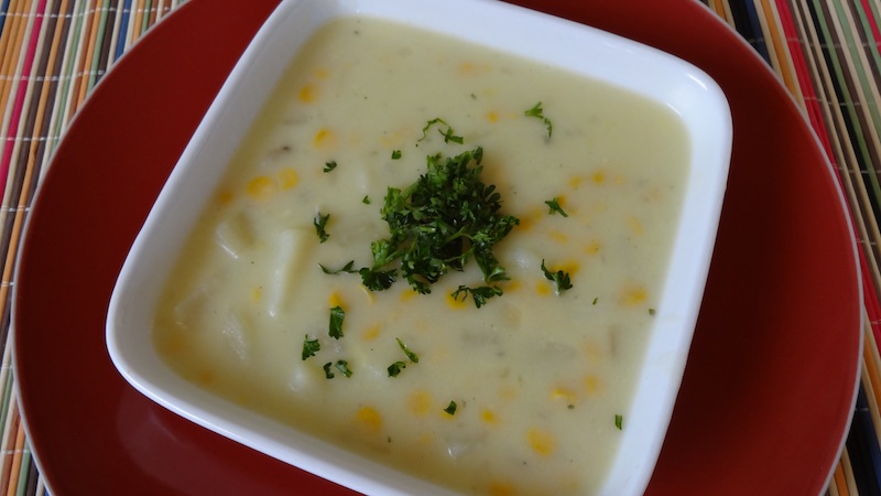 Crema Fácil de Papa y Elote