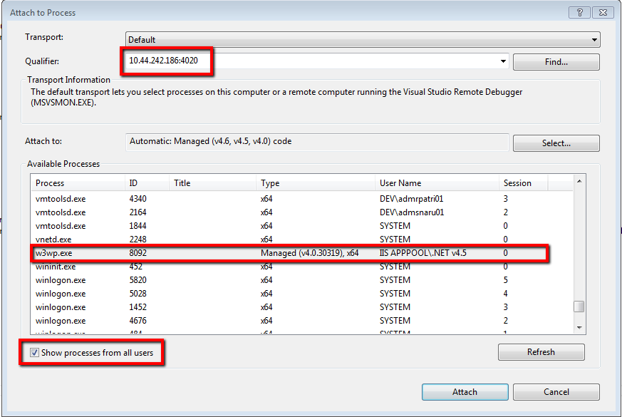 .NET: Remote debugging with Visual Studio 2015