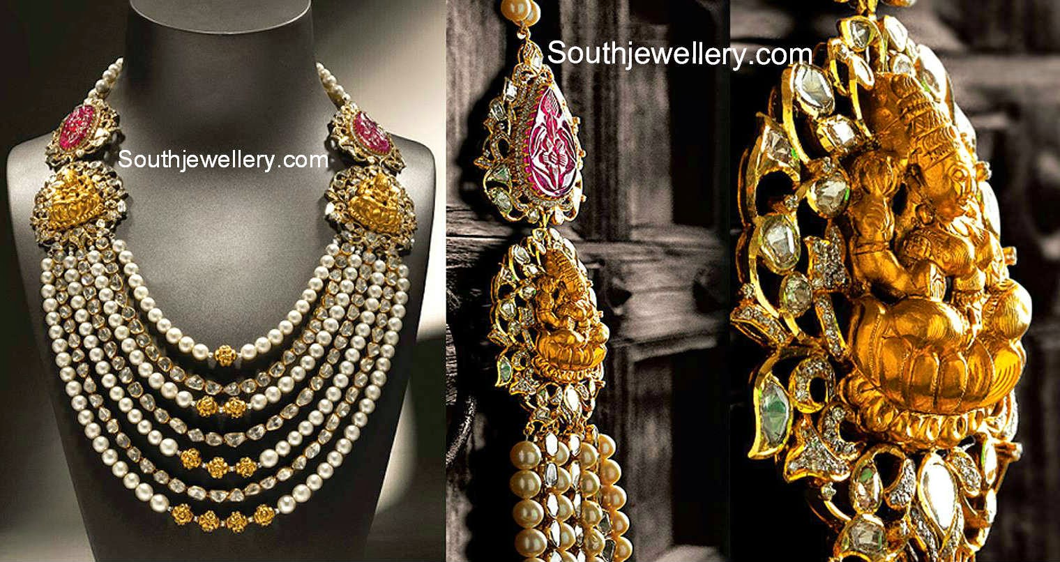 Stunning South Sea Pearls Polki Rani Haar - Jewellery Designs