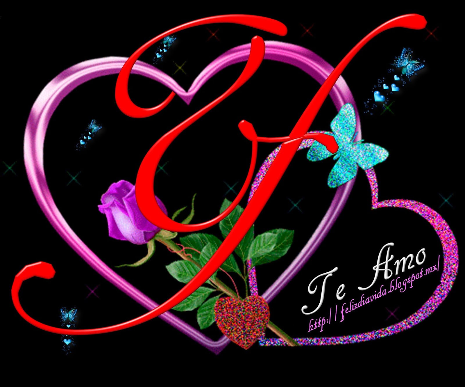 Iniciales Nombres y Más: CORAZONES ENTRELAZADOS CON INICIALES | Neon ...