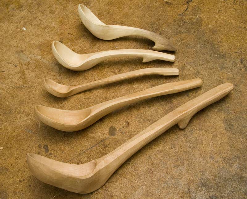 Sean Hellman: Ladles, made from trunk and branch