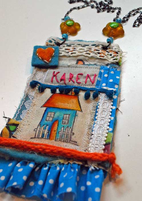 The Art House Studio: Mixed Media Quilted Name Tag - USTREAM