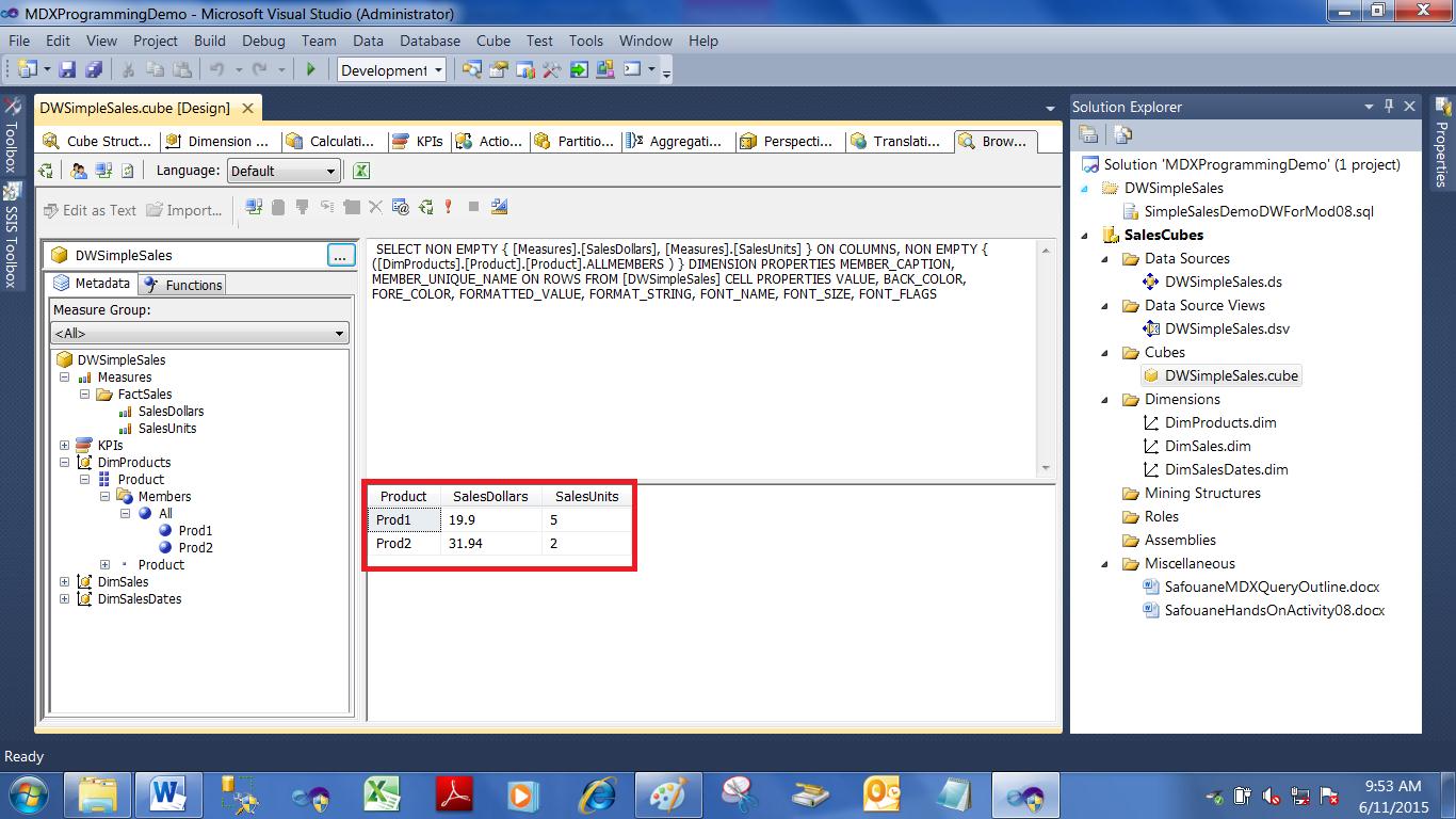 MDX 4 Newbies (By 1 Newbie): Creating A Simple Report Using A Simple ...