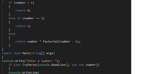 C# program to calculate Factorial with recursive function - One91