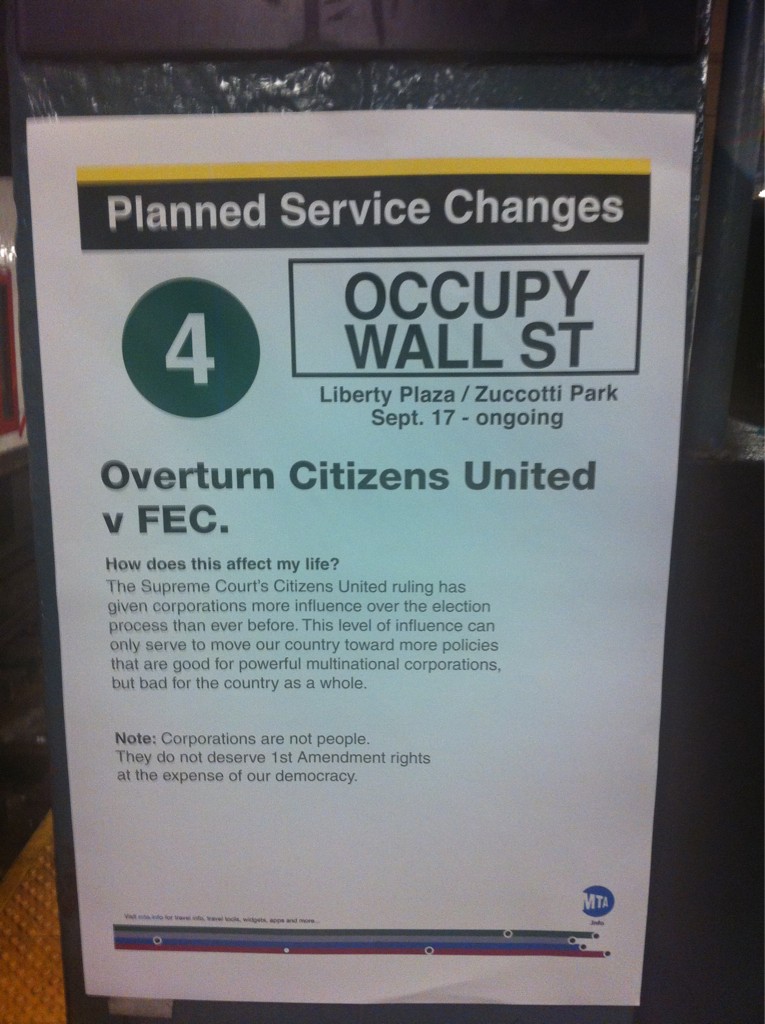 [E.O.M.S.]: #OccupyWallStreet (Planned Service Changes)