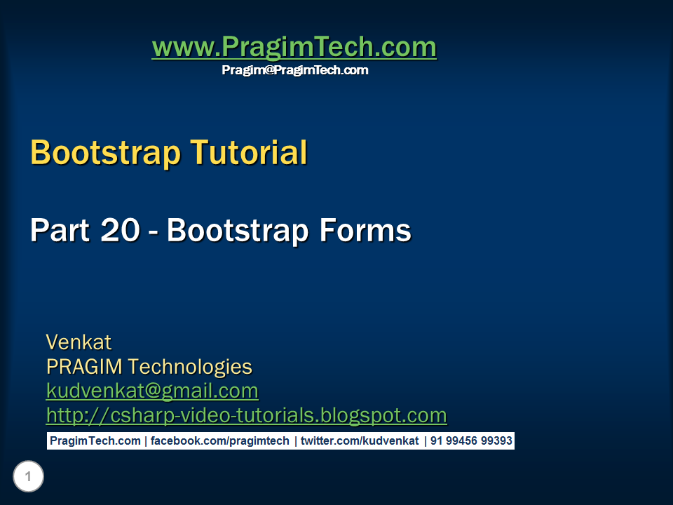 Sql Server Net And C Video Tutorial Bootstrap Forms