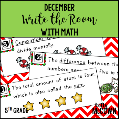 Kelly McCown: December WRITE THE ROOM with Math - Grades 3, 4, 5