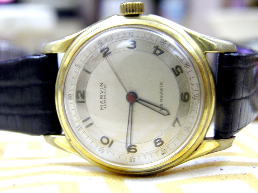 wristwatch: AUTHENTIC MARVIN AUTOMATIC BUMPER GENTS WRISTWATCH