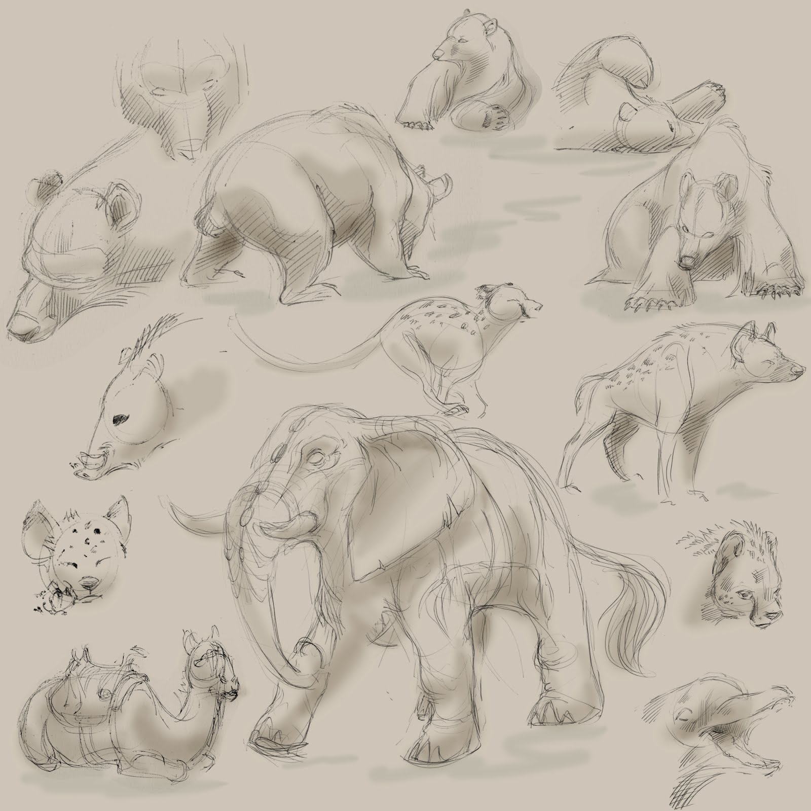 Tines Artblog: Animal sketches updated
