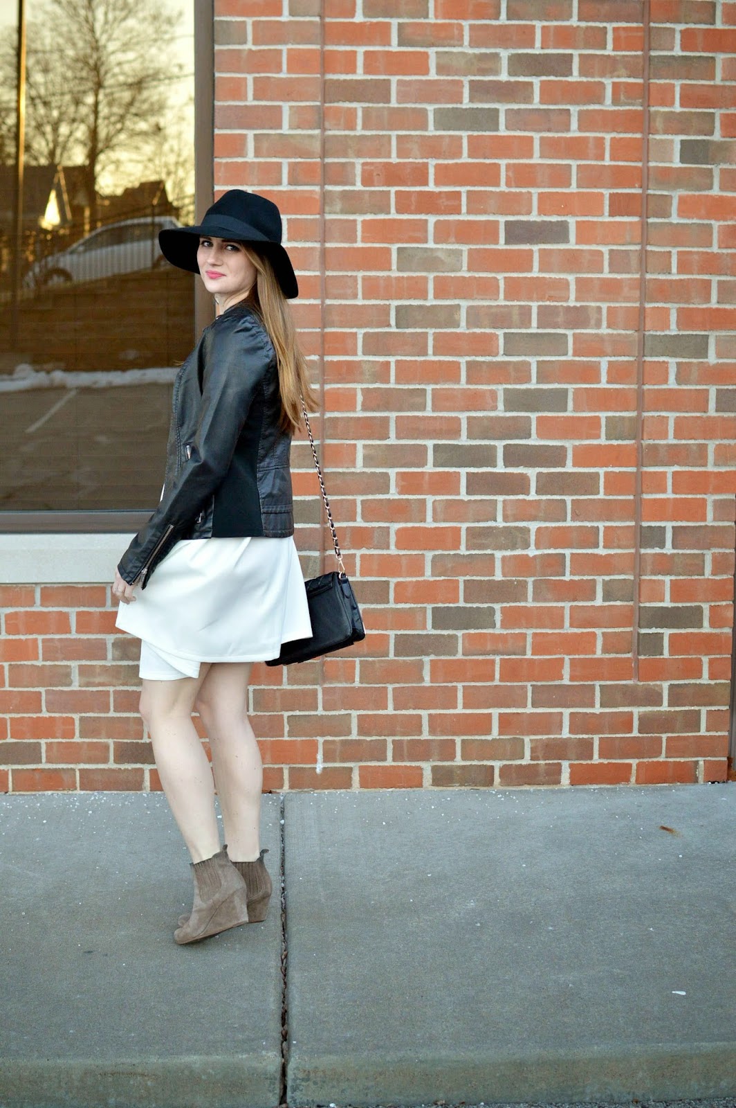 A Memory Of Us: white dress, leather jacket | A Kansas City Fashion Blog