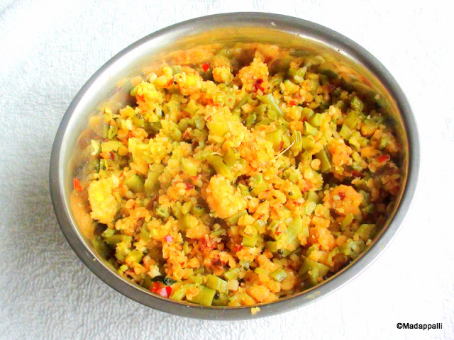 Madappalli - Temple's Kitchen: KOTHAVARANGAI(Cluster Beans) PARUPPU USILI