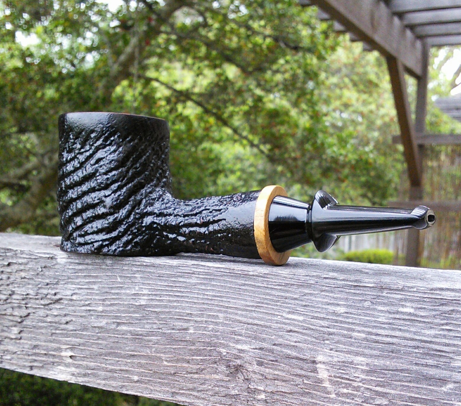 Rex Walden Pipes: Black Blasted Blockhead Poker Briar Tobacco Pipe by ...