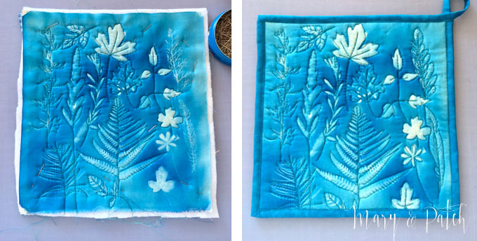 Sun printing on fabric and free motion machine quilting | Mary & Patch